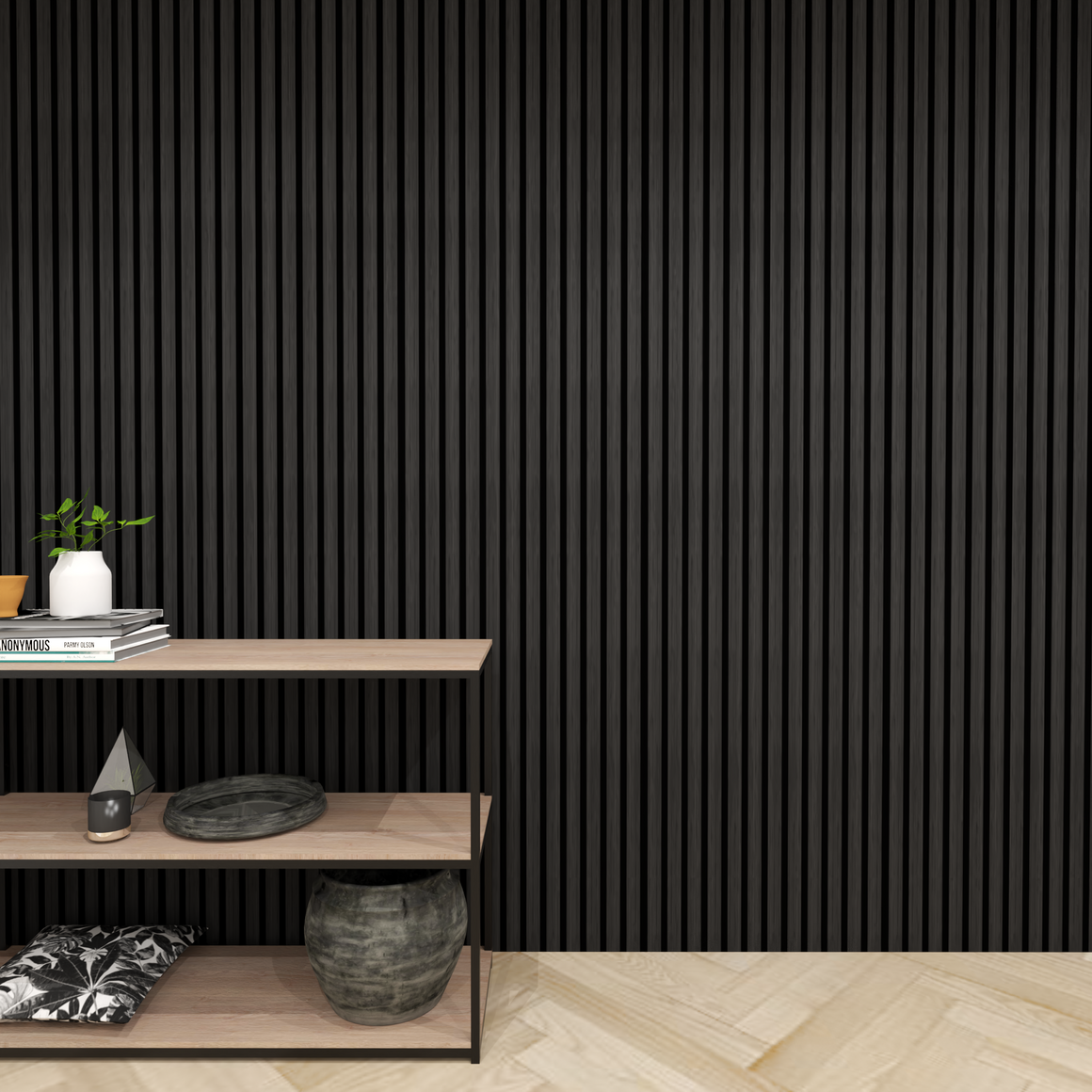Acoustic Slat Wall Panel - Black Oak – Panel World